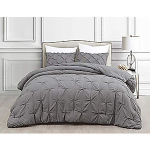 Cozie Mari Ultra Soft Stone Washed Comforter Set, Grey, King