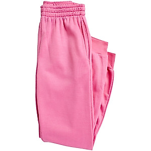 Real Love Girls' Jogger Set - 2 Piece Basic Fleece Solid Full Zip Hoodie and Sweatpants (Size: 7-16), Size 10-12, Soft Pink