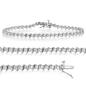 Vir Jewels 1.50 cttw Certified SI2-I1 IGI Diamond Bracelet 10K White Gold S-Link 7 Inch