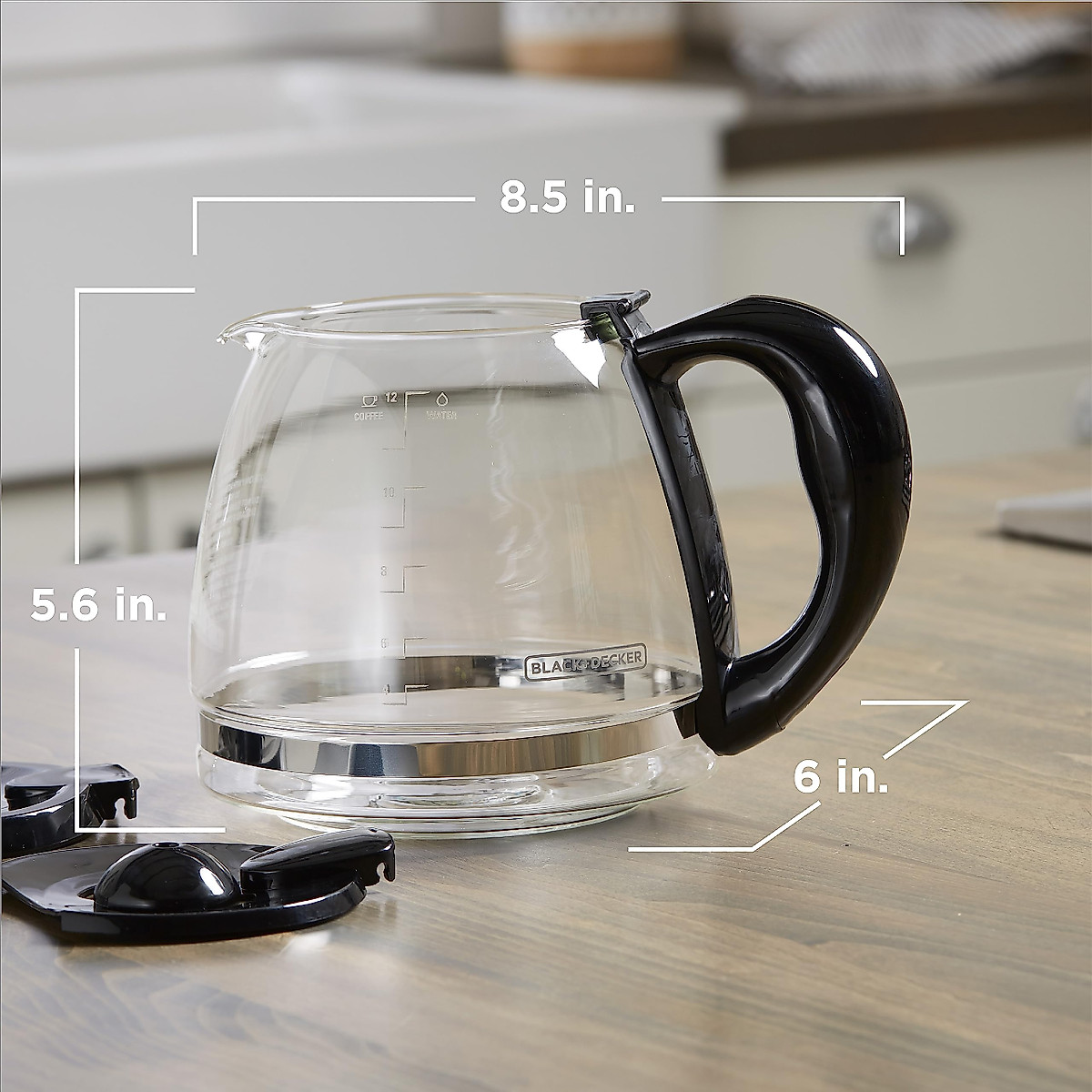 Black+Decker GC3000B TC1200B 12-Cup Replacement Carafe, Silver