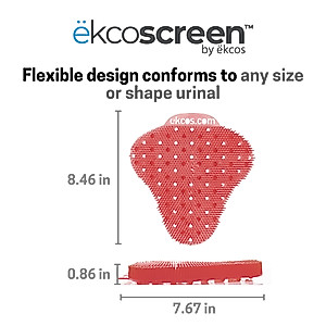 Diversey Ekcos Innovations EKS-10R-12 ekcoscreen 60 Day Premium Anti-Splash Urinal Screen, for Cleaner Restrooms with Melon Scent, Red (Pack of 12)