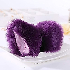 Ztl Cute Cat Fox Long Fur Ears Hair Clip Anime Cosplay Party Costume Headwear
