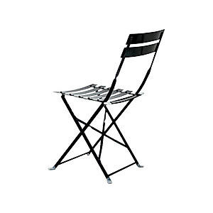Carolina Classic Set of 2 Folding Metal Bistro Chair in Black