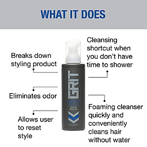 GRIT Cleanse & Style, 8.3oz | Foaming Hair Cleanser for Men