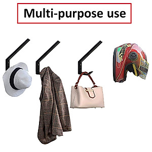 Pmsanzay 2 Pack Motorcycle Helmet Hook Multi-Purpose Jacket Hanger Keys Bags Holder Wall Mount Rack Cloth Display Rack Hat Hook for Home Kitchen Door Cabinet - Hardware Included Easy to Install.