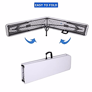 Lineslife Portable Folding Bench,6ft Plastic Lightweight Multipurpose Outdoor Bench Seat with Handle for Picnic Party Camping Dining, 2 Pack