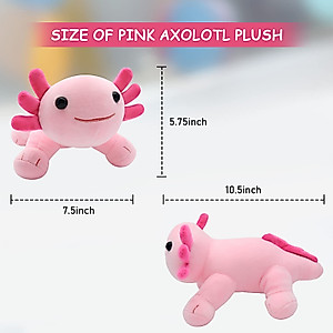 CHUDATOM Kawaii Axolotl Plush Toy 10.5'' Soft Stuffed Animal Pillow Doll for Kids Birthday Home Decor
