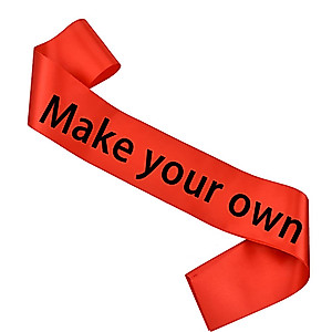 GDTO8820 CoolerthingsDG, 4 Pcs Blank Satin Sashes Plain Sashes Party Accessory for Graduation Wedding Party, Satin Sashes Pageant, Make Your Own Sashes, Red Party Plain Pageant Sashes(Red)