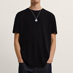 Custom4U Medical Alert Necklace for Women Men Personalized Stainless steel Medical ID Tag Pendant with Free Engraving