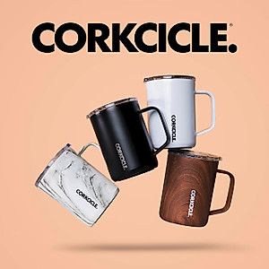Corkcicle Triple Insulated Coffee Mug with Lid and Handle, Black, 16 oz – Stainless Steel Travel Mug Keeps Beverages Hot for 3+ Hours – Non-Slip, Easy-Grip, Spill-Resistant Tumbler