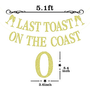 Last Toast on The Coast Banner, Coastal Bachelorette Sign, Nautical Bridal Shower Bachelorette Party Decorations Supplies