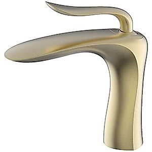 JBQ Bathroom Faucets Bathroom Sink Faucet Bathroom Basin Brass Faucet Sink Faucet hot and Cold Single Handle countertop Installation Toilet Crane Faucet (Color : Brushed Gold S)