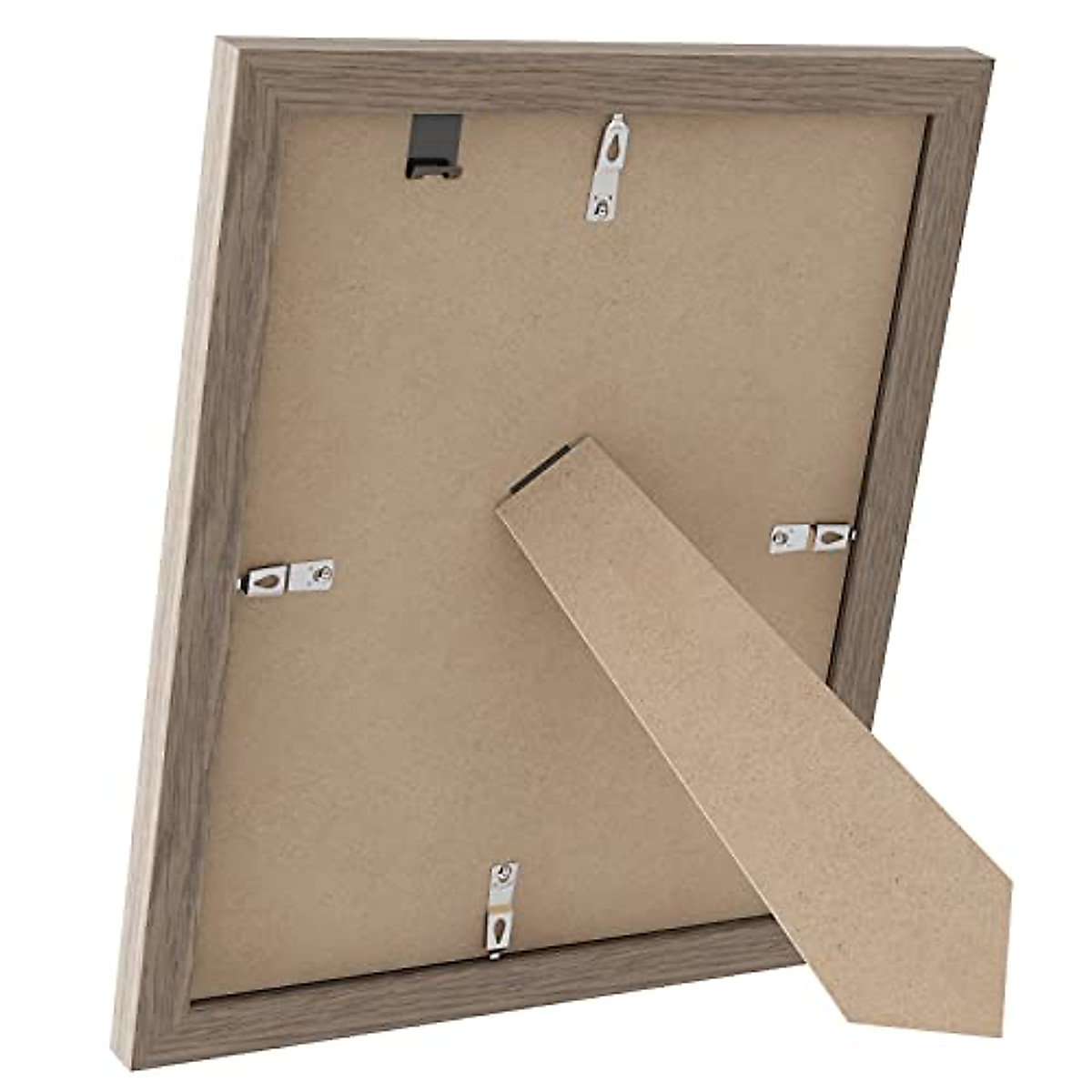 Povrgive Picture Frames Set of 10 Wood Grain, Bulk MDF Frames for 8x10, 5x7, 4x6 Photos Real Glass for Wall or Tabletop