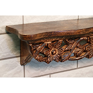 Worthy Shoppee Hand Carved Wall Decor Shelf for Living Room Home Office Drawing Room