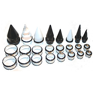 Zaya Body Jewelry 00g-1 inch Ear Stretching Kit Black Tapers Steel Tunnels 00g 7/16 1/2 9/16 5/8 3/4 7/8 1 Inch