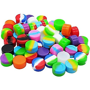 KUVIS 5ml Silicone Wax Containers Concentrate Airtight Oil Non-stick Jars Food Grade (20)