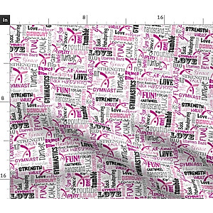 Spoonflower Fabric - Gymnastics Pink Gymnast Printed on Petal Signature Cotton Fabric Fat Quarter - Sewing Quilting Apparel Crafts Decor