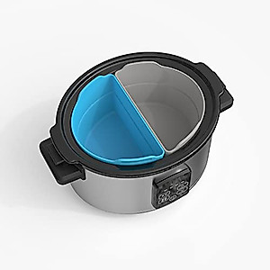 Reusable Slow Cooker Divider Crock pot divider silicon insert Foldable 3-8 Quart Silicone Slow Cooker liners Slow Cooker Liners Blue+Grey