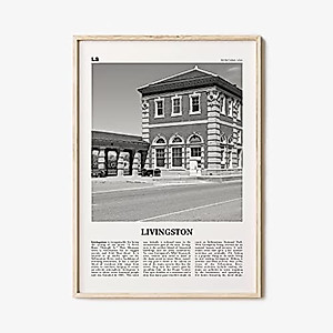 Livingston Print Black and White, Livingston Wall Art, Livingston Poster, Livingston Photo, Livingston Décor, Livingston Map, Montana, USA