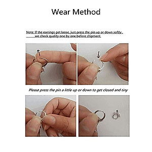 Princess Cut CZ Tiny Small Hoop Cartilage Earrings for Women 925 Sterling Silver Square Solitaire Crystal Diamond Hypoallergenic Dainty Sleeper Hoops Jewelry Gifts 6mm Inner