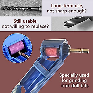 Joyangy 2Pcs Drill Bit Sharpener Diamond Drill Sharpening Bits Tool for Iron Drill Polishing Drill Grinder Grinding Tool Set with 4 Millstone Portable Hand Tool