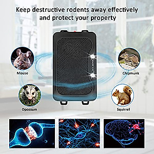 MAGIC CAT Under Hood Animal Repeller, Ultrasonic Waterproof Rodent Repellent for Car Engines, Battery Operated Rat Deterrent Rodent Defense Vehicle with LED Strobe Lights to Scare Mice Away (2 Pack)