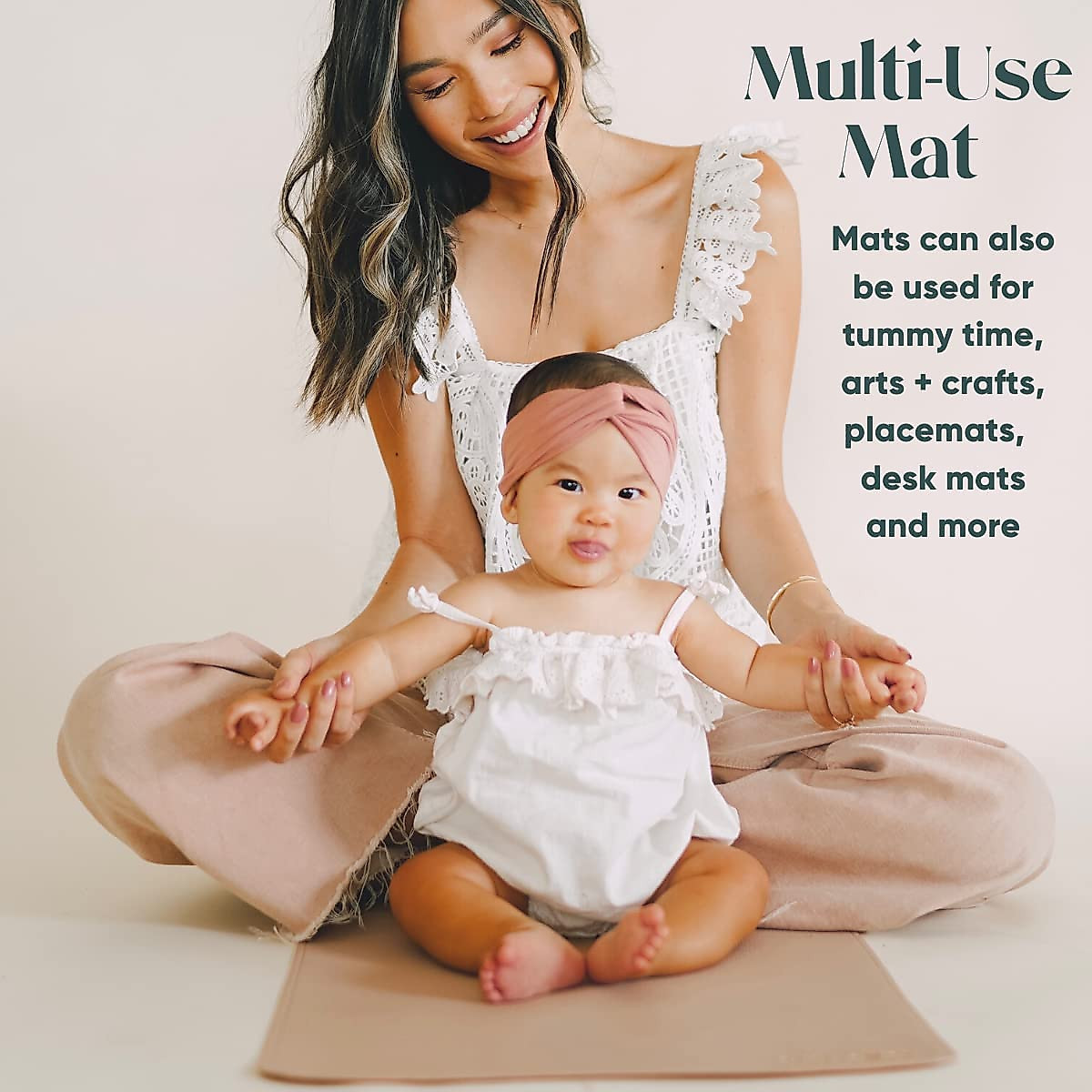 Ava + Oliver Vegan Leather Baby Changing Mat (16 X 30 in) - Multipurpose Wipeable and Portable Diaper Changing Mat - Foldable Travel Changing Mat (Grey)