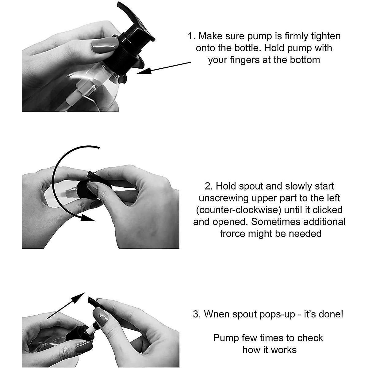 BRIGHTFROM Lotion Pump Bottles, Empty 8 OZ, BPA-Free, PET Refillable Plastic Containers, Clear with White Dispenser for - Soap, Shampoo, Lotions, Liquid Body Soap, Creams and Massage Oil (2 Pack)