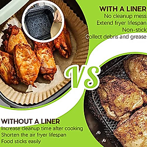 100pcs Air Fryer Disposable Paper Liner for Ninja Dual, Air Fryer Liners Rectangular Food-Grade Parchment Paper 8.6x 5.5 Inches, Ninja Dz201 Air Fryer Accessories Baking Paper(Rectangle)