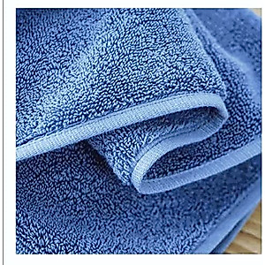 HOWOJAJU Hand Towels for Bathroom,Hotel&Fluffy&Absorbent&Soft,100% Cotton Bathroom Towel Set of 6 (Blue)