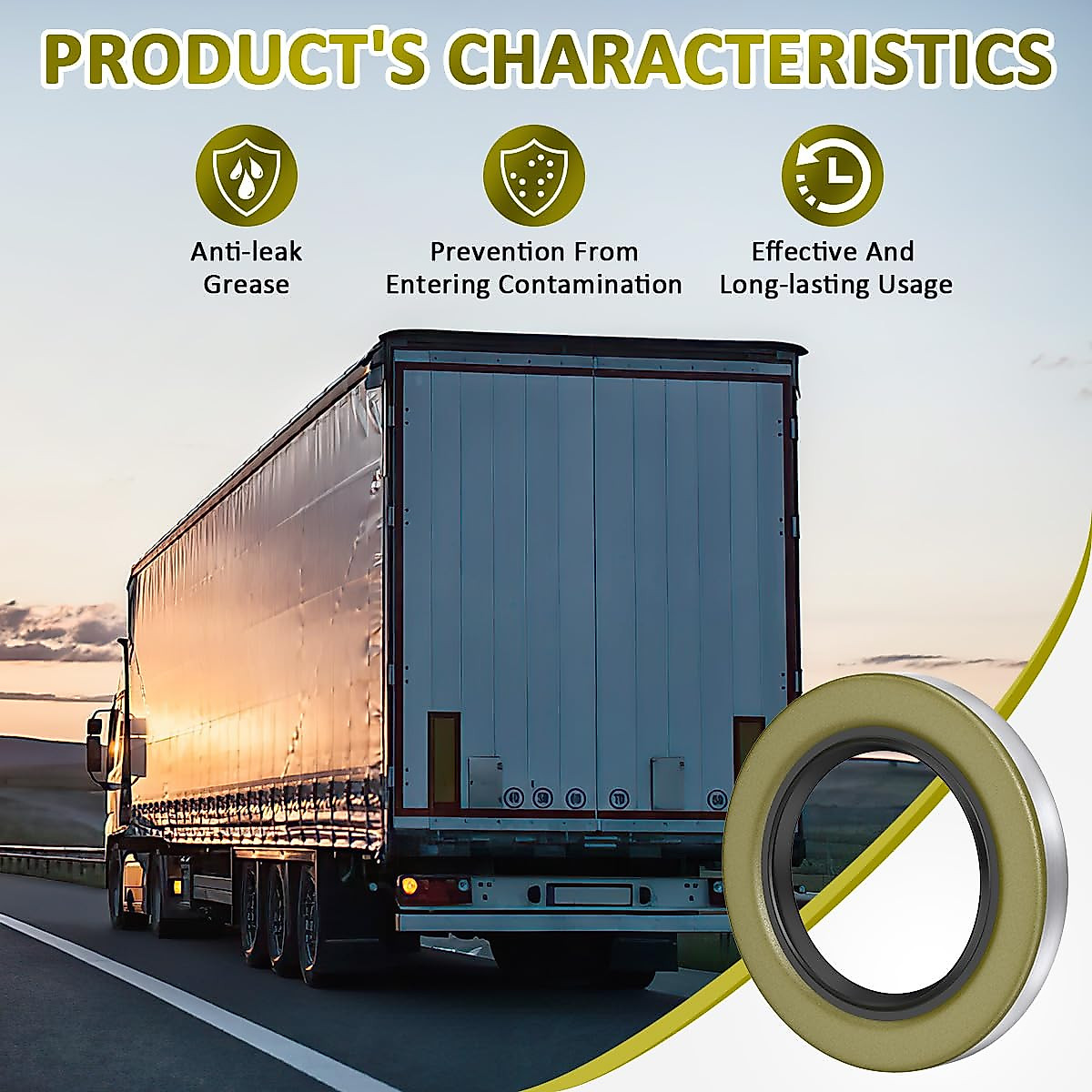 NOOTO 4 Pack 10-36-LOTOF4 Double Lip Grease Seal 2.25 x 3.376 Compatible with Dexter 010-036-00, TruRyde GS-2250DL, Texcom 22333TBN, National 452920, 482920, NOK AD3135E1, AD3135EO