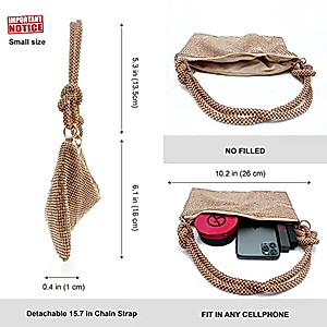 OOTD LAND Evening Clutch Bag Sparkly Rhinestone Purse for Wedding Engagement Ladies Sparkling Party (Gold-S)