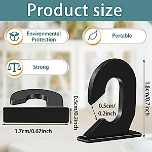 100 Pieces Scroll Hooks Home Decor Wall Poster Scroll Wall Hooks Hanging Hook for Exhibition Decor Office Decor Gallery Decor 1.7 cm/ Per Piece, Black