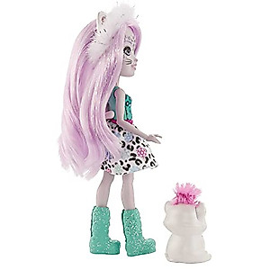 Mattel Enchantimals Sybill Snow Leopard Small Doll (6-in) & Flake Animal Friend Figure, 6-inch Small Doll with Removable Skirt, Snow Boots, and Fur Headband, Great Gift for 3 to 8 Year Olds