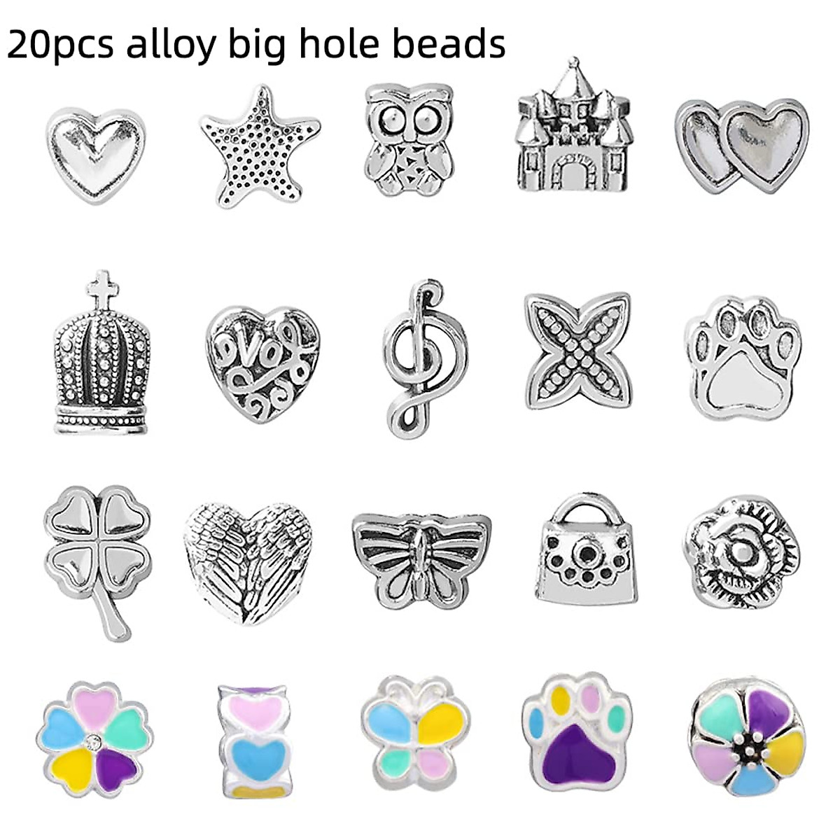 Berocia Charm Bracelet Making Kit, Jewelry Making Supplies Including European Beads Charm Pendants Snake Chains, Gifts Set for Teen Girls Arts and Crafts for Kids Ages 5 6 7 8 9 10 11 12 (Multicolor)