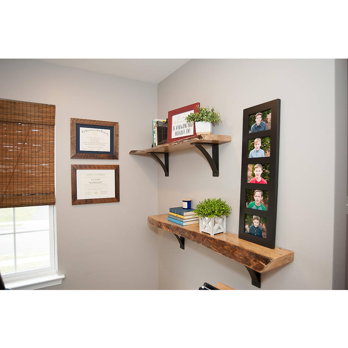 RRD Live Edge Shelf — Rustic Maple Wood — Shelves for Bedroom — Rustic Wall Shelves — Vintage Home Decor — Floating Shelves for Wall — Wooden Shelf - 36"