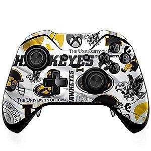 Skinit Decal Gaming Skin Compatible with Xbox One Elite Controller - Officially Licensed University of Iowa Iowa Hawkeyes Pattern Design