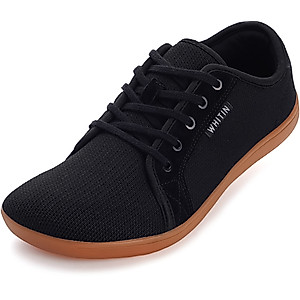WHITIN Women's Barefoot Wide Width Toe Box Shoes Fashion Minimalist Sneakers Zero Drop Size 9 Road Running Gym Cute Training Walking Flat W81 Black 40