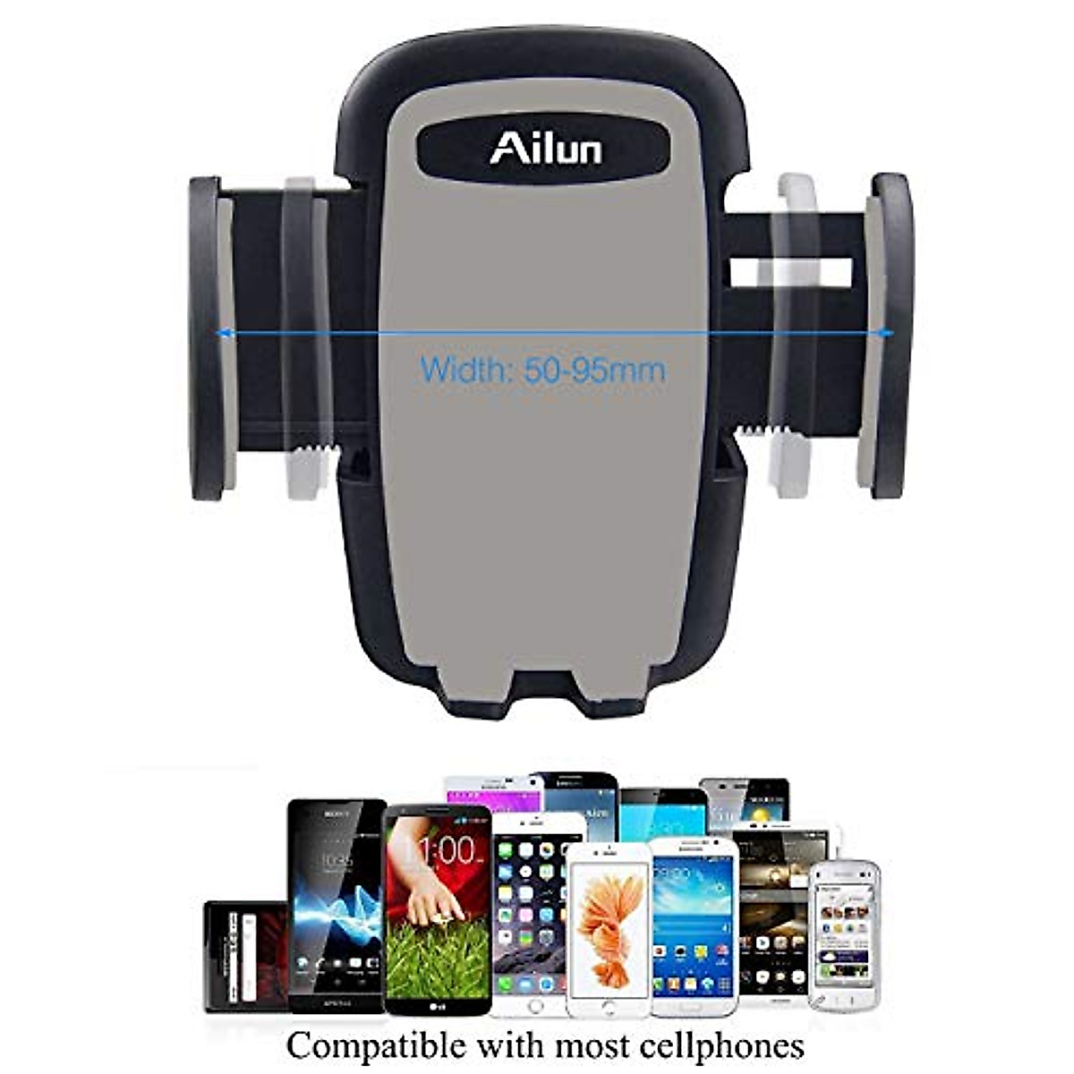 Ailun Car Phone Mount Air Vent Cellphone Holder Cradle 2Pack Universal for iPhone 14/13/12/11/11 Pro/11 Pro Max/X Xs XR Xs Max and More Smartphones Black