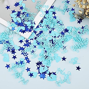 1000 Pieces Baby Shower Decorations Confetti - Blue Boy Party Decorations Table Scatter Confetti, Sprinkle Decor Confetti for Baby Shower Gender Reveal Party Supplies (Blue Feet)