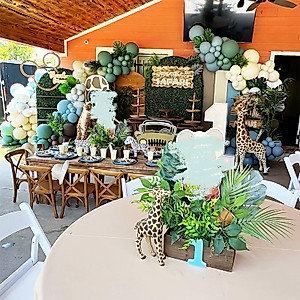 Dusty Blue Sage Green Balloon Garland Kit Olive Green Grey White Baby Blue Latex Balloons Boho Balloon Arch kit for Gender Neutral Baby Shower Birthday Bridal Wedding Party Decoration