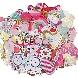 Scrapbook Stickers80pcs Cardstock Stickers Love Stickers Decorative Masking Stickers for Personalize Laptop Scrapbook Daily Planner and Crafts