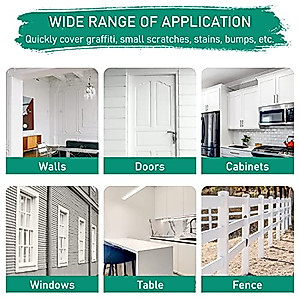 Multi-Surface Touch Up Paint, Waterproof and Quick Drying, Brush in Bottle, for Appliance and Home Repairs, Walls, Porcelain, Satin Finish, Tub, Cabinets, Furniture, Metal, Super Adhesion, 1.5 Fl Oz(Perfect White)