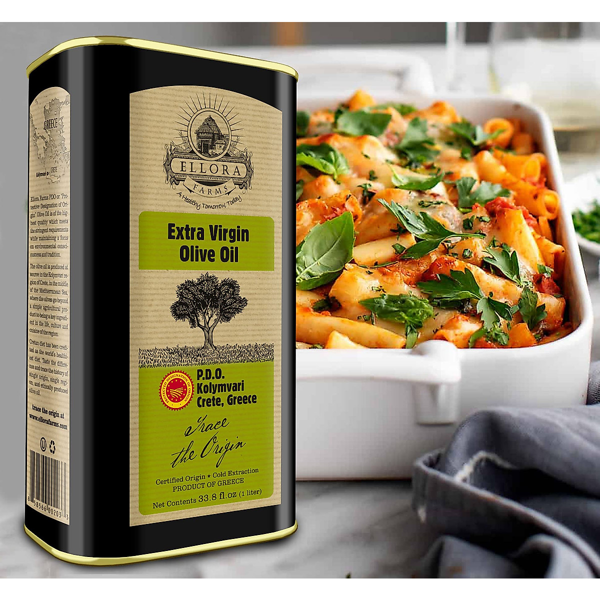 Ellora Farms Single Estate Traceable Extra Virgin Olive Oil 1 Liter PDO Tins | 2 Pack