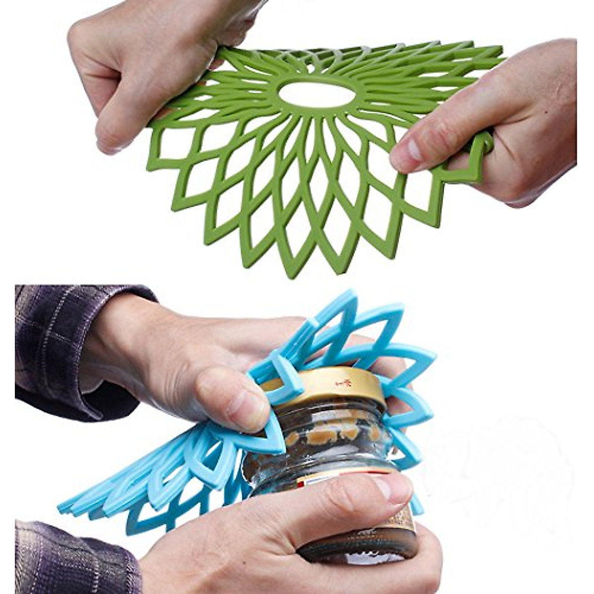 ME.FAN Silicone Trivet - Trivet Mat - Kitchen Hot Pads for Pots/Hot Dish Insulated Teapot Trivet Flexible Durable Non Slip Large Coasters 3 Set Yellow, Diameter: 7.87"