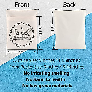 ACOTAR Inspired The Night Court Book Sleeve Rhysand Feyre Amren Mor Cassian Azriel Velaris Book Cover SJM Merch Book Zipper Pouch (Name BS)