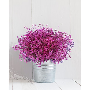 Omldggr 12 Bundles Artificial Shrubs Bushes Artificial Flowers Outdoor UV Resistant Plants Flowers Decorative Artificial Shrubs Bushes for Flower Arrangement Garden Home Decoration(Purple RED)