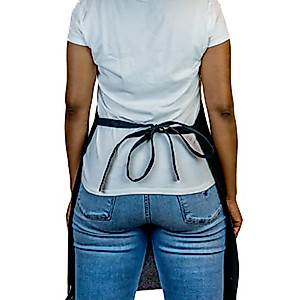 House 2 Home Reality 2-Pack Apron -Black 100% Cotton Apron | Aprons for Women with Pockets | Aprons for Men | Server Aprons |Waitress Apron | Chef Apron | Kitchen Apron | Aprons with Pockets