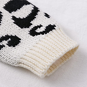 Simplee kids Baby Sweater Animal Leopard Printed Baby Cardigan for Autumn Fall 12-18 Months Black
