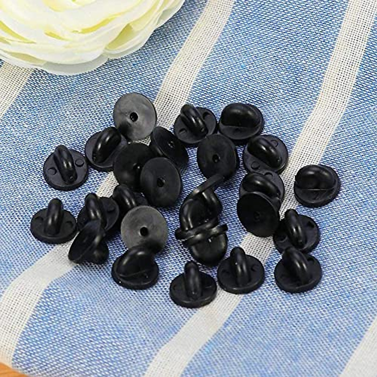 Rubber Pin Backs, 50PCS Lapel Pin Backs, Pin Safety Backs for Brooch Tie Hat Badge Insignia, Black